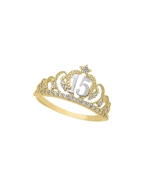Anillo de corona Joyería M De Leon zirconia brillante 1