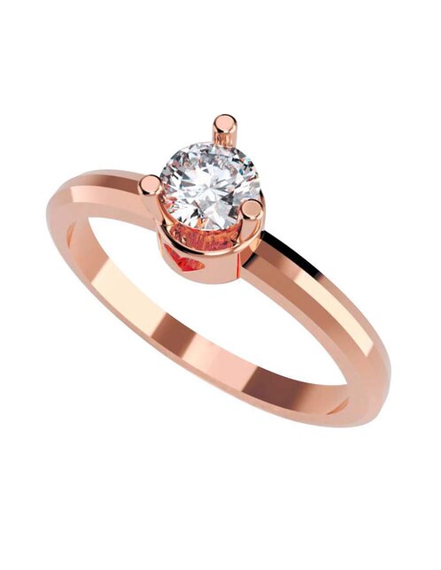 Anillo de compromiso de oro rosa 14 k Amore Mio diamante 1