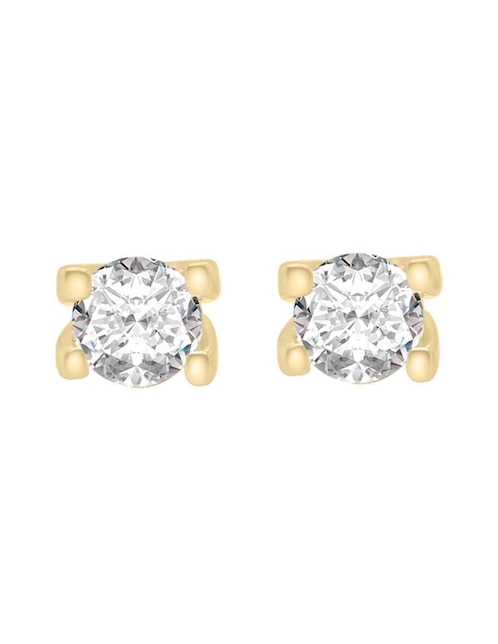 Broqueles redondos Fianelli Rox de oro con acabado brillante diamante 1