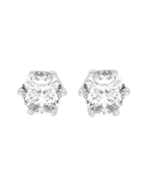 Broqueles redondos Fianelli Serena de oro con acabado brillante diamante 1