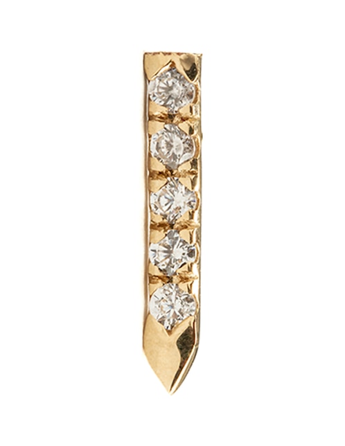 Piercing Ero Jewelry de oro amarillo 14 k con acabado pavé zirconia 1