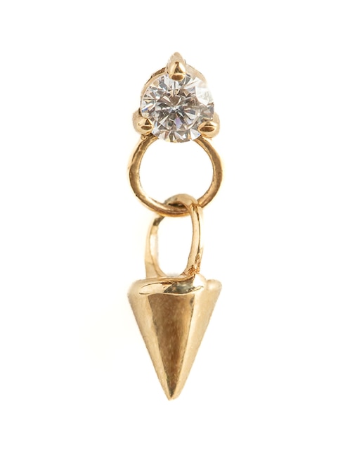 Piercing Ero Jewelry de oro amarillo 14 K con acabado pulido zirconia 1