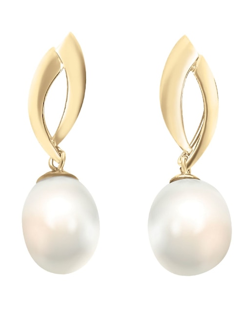 Aretes de perla Cristal Joyas de oro con acabado brillante perla 1