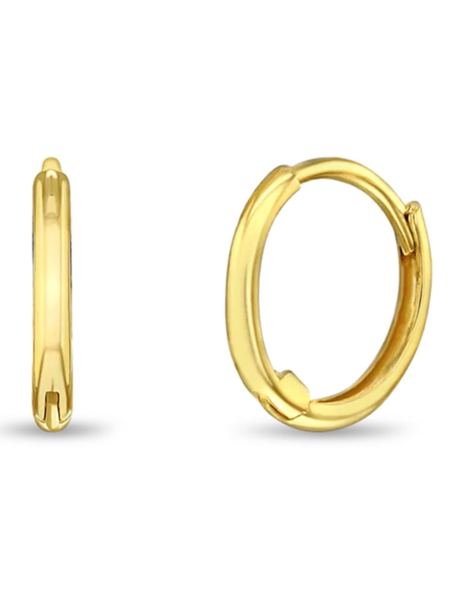 Aretes de aro redondos In Season Jewelry de oro con acabado brillante